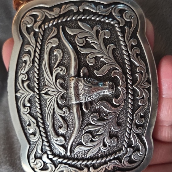 Accessories | Silver Western Belt Buckle With Bull Design | Poshmark